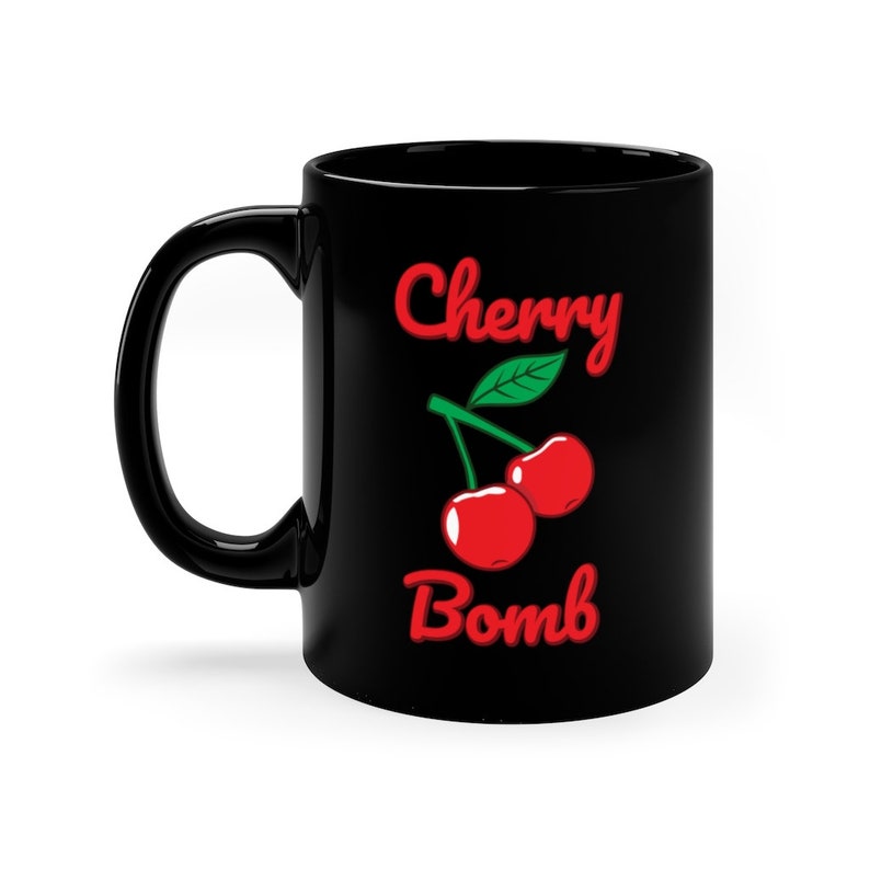 Cherry Bomb Retro Vintage Old Style Black Coffee Mug, 11oz - Etsy