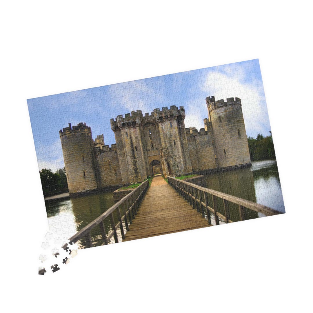 Medieval Castle Over Moat Jigsaw Puzzle - Stone Fortress With Wooden ...