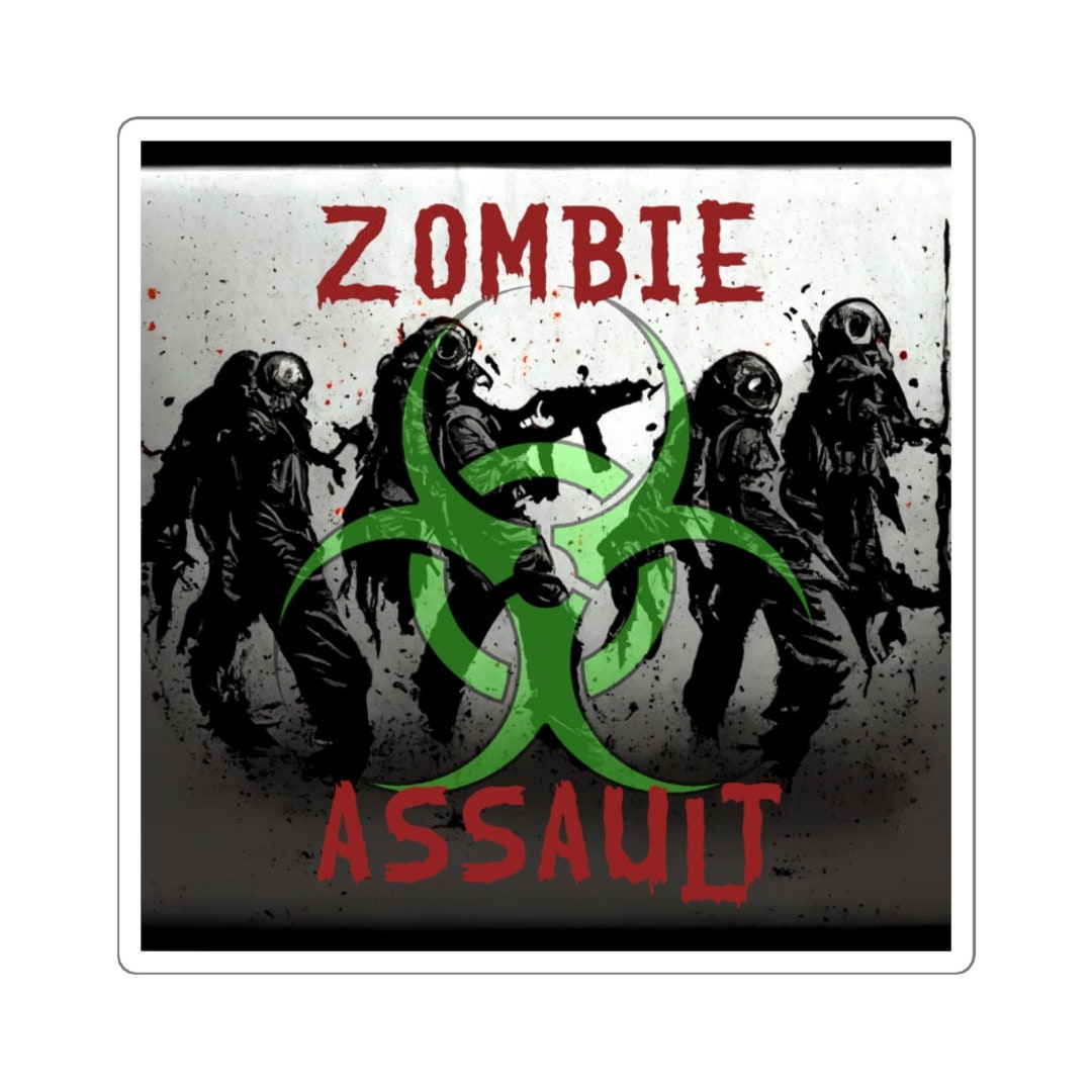 Zombie Assault Undead Biohazard Square Sticker - Etsy