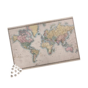 Old World Vintage 1860 Mercator Projection World Map Jigsaw Puzzle (110 ...