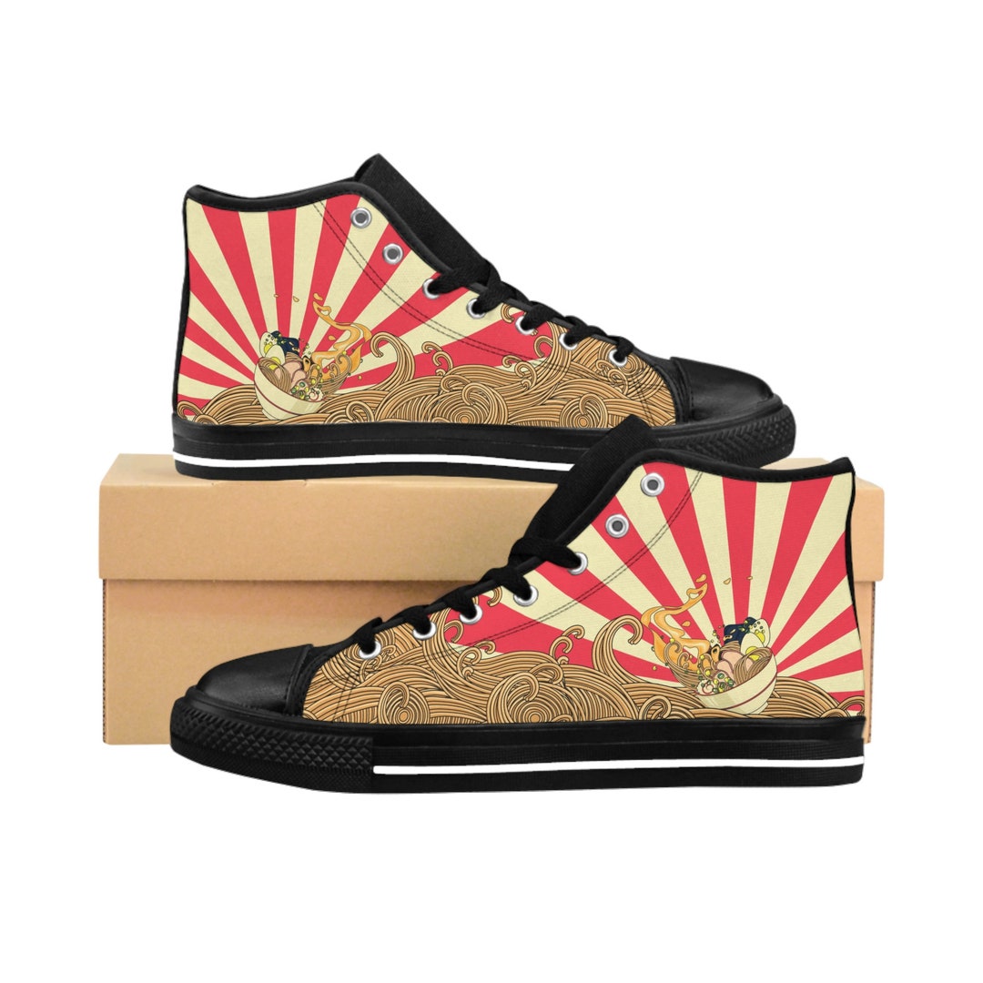 Japanese Traditional Ramen Noodles Rising Sun Classic Canvas Sneakers ...