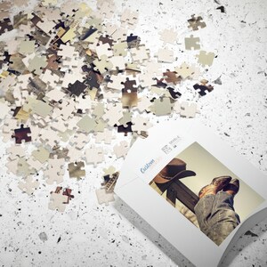 Cowboy Boots and Hat on Stable Gate Jigsaw Puzzle (110, 252, 500, 1014 ...