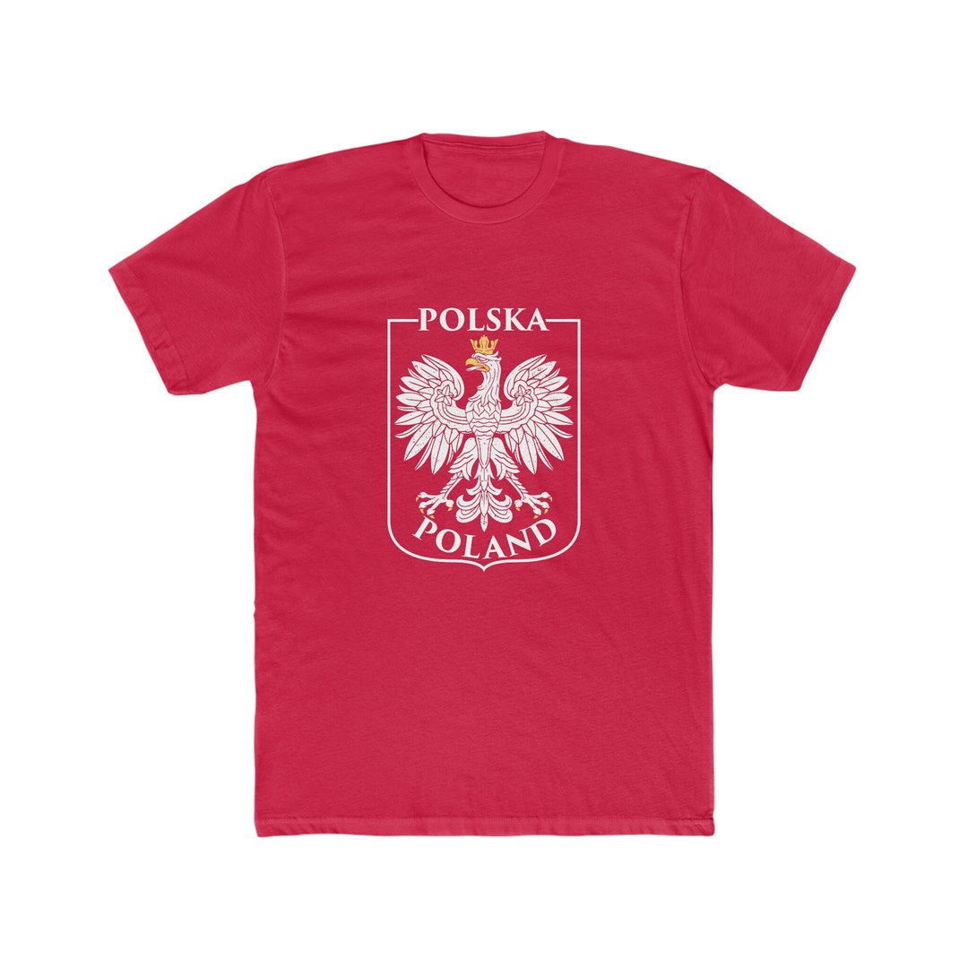 Polska Poland Polish Pride Coat of Arms Premium Cotton Crew Tee - Etsy