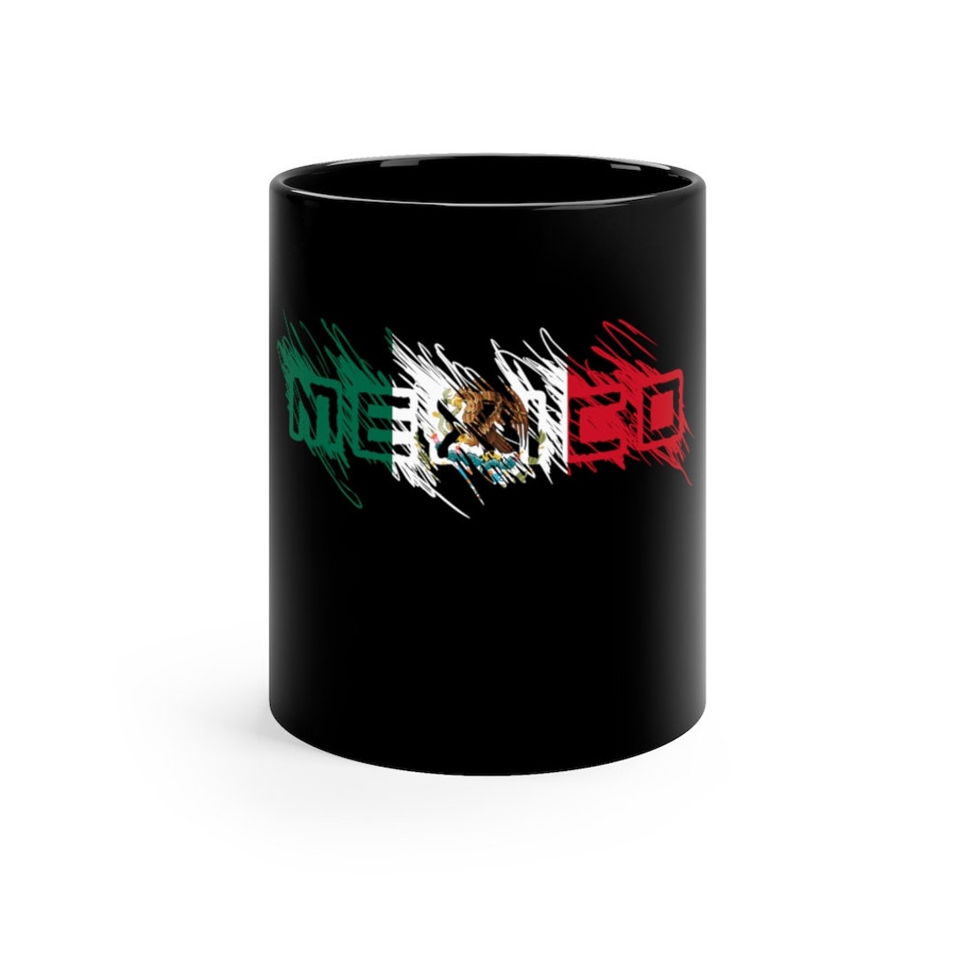 Mexico Mexican Flag Scribble Letters Latino Black Coffee Mug, 11oz - Etsy