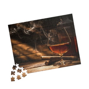 Glass of Whiskey With Smoking Cigar Puzzle (110, 252, 500, 1014-piece ...
