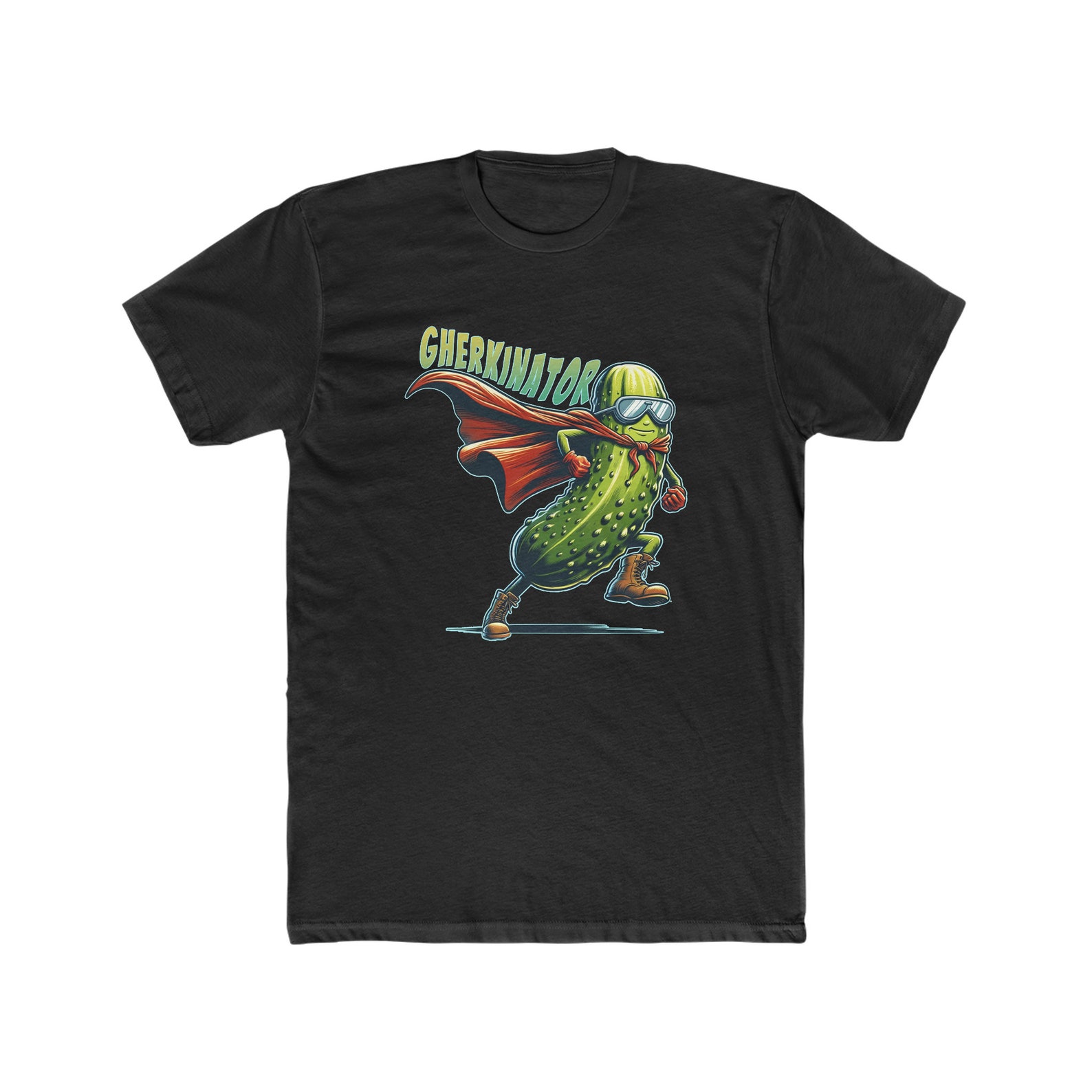 Gherkinator: Superhero Pickle Action-packed Novelty Premium Cotton Crew ...