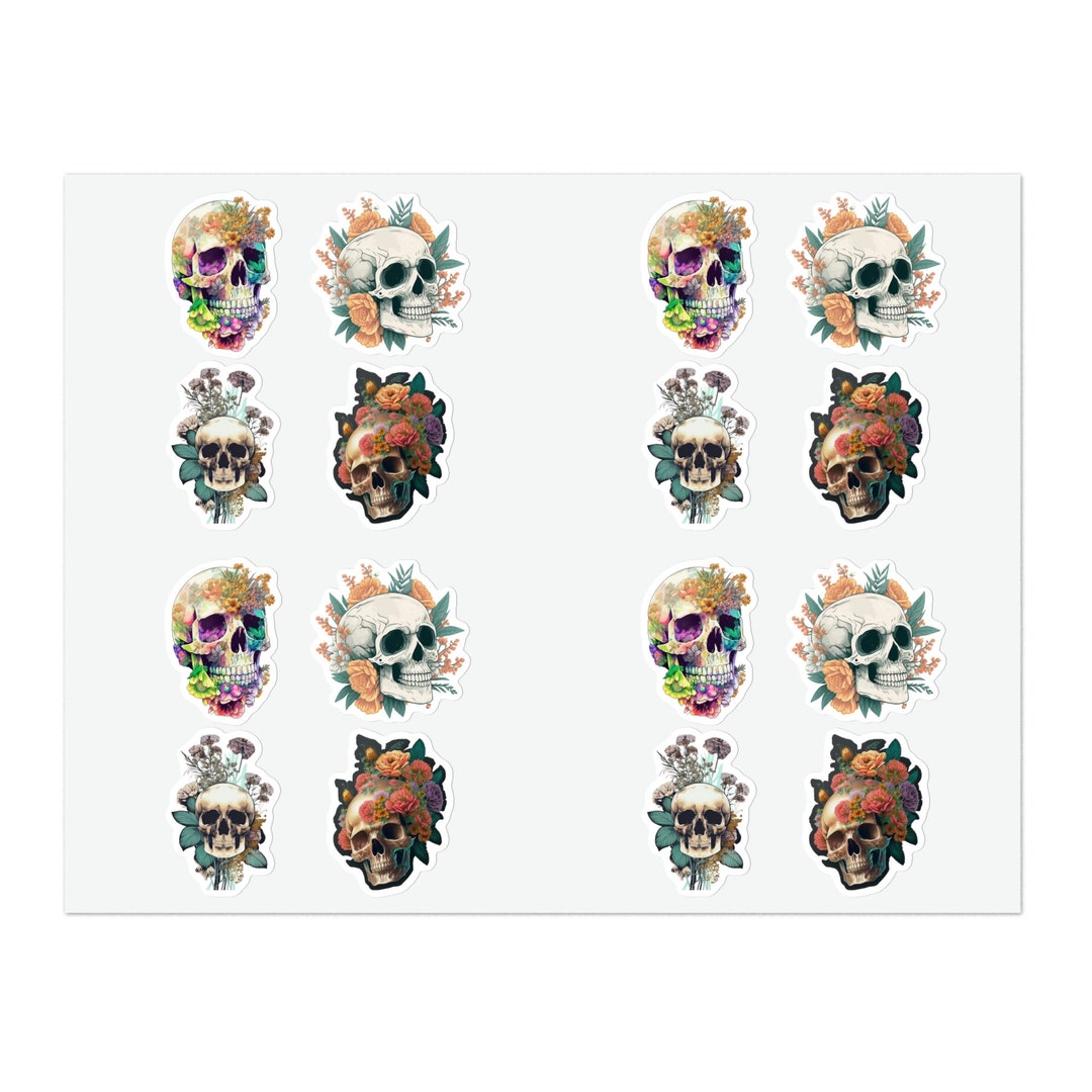 Flowercore Skull Sticker Sticker Sheets - Etsy