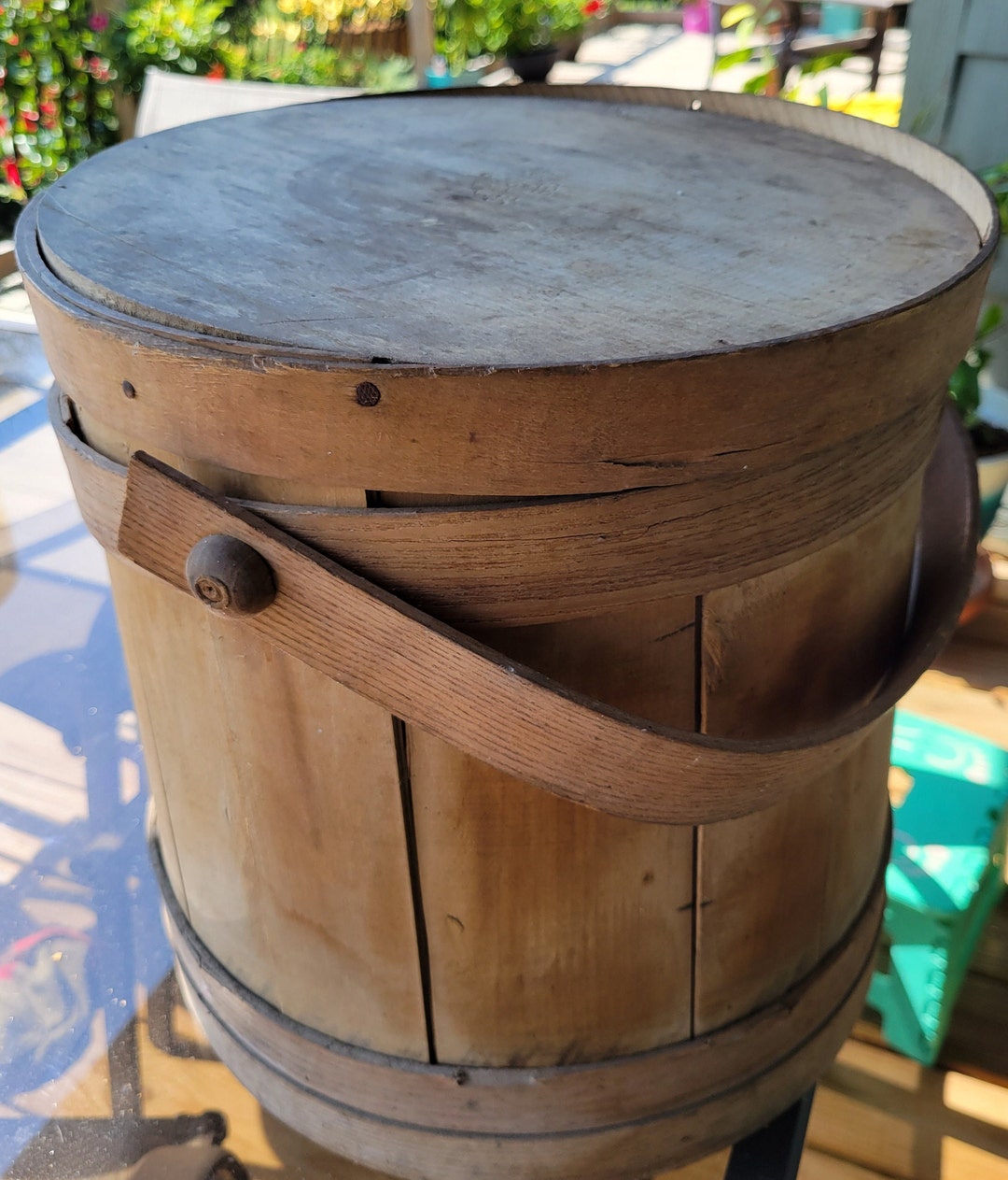 Antique Primitive Firkin Wooden Sugar Bucket~ "our Centennial Best ...