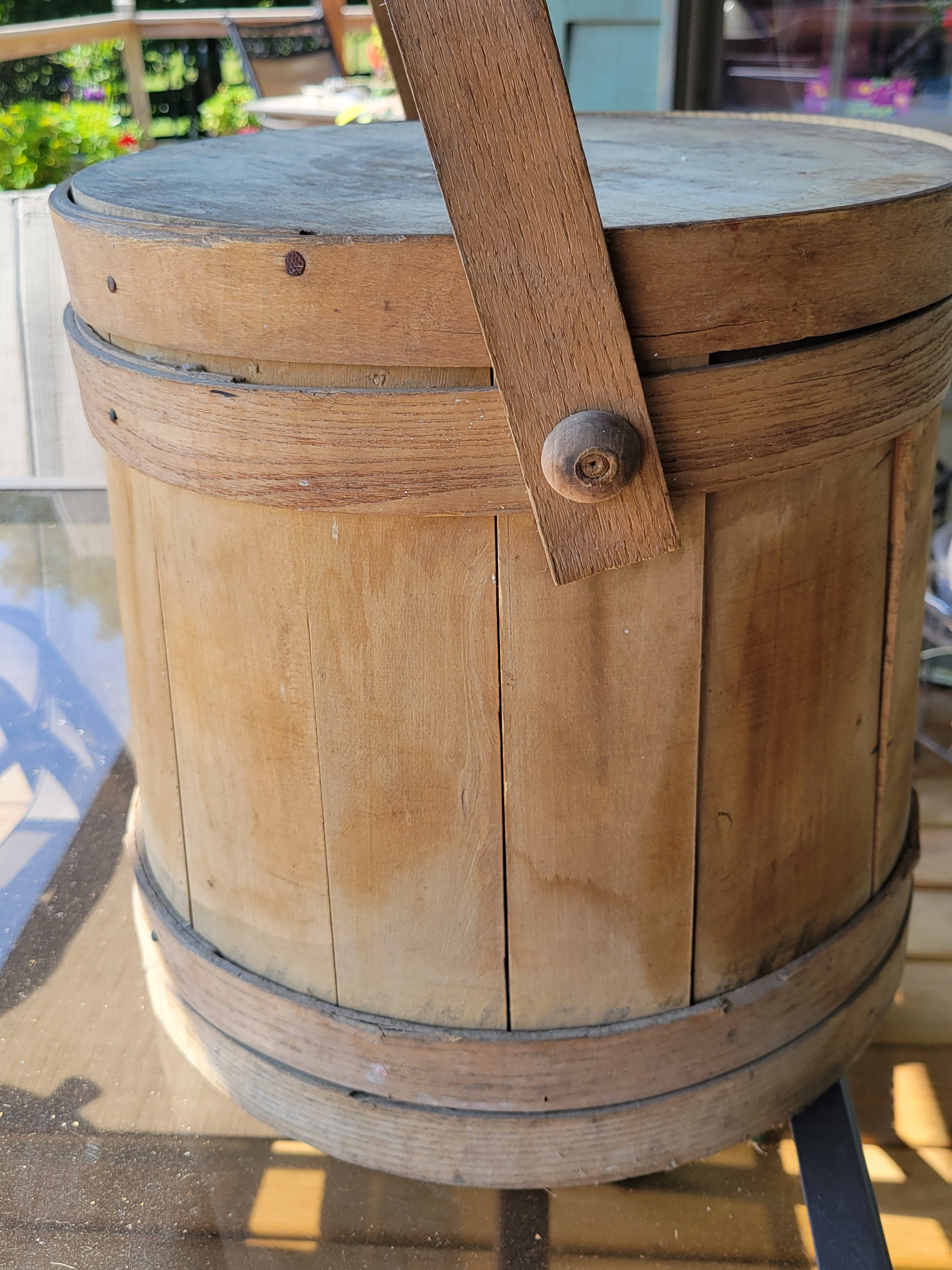 Antique Primitive Firkin Wooden Sugar Bucket~ "our Centennial Best ...