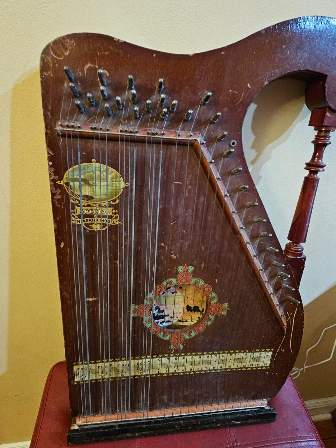 Antique Mandolin Harp Schmidt Mfg. Co. Easy Method SPECIAL Niagra Model ...