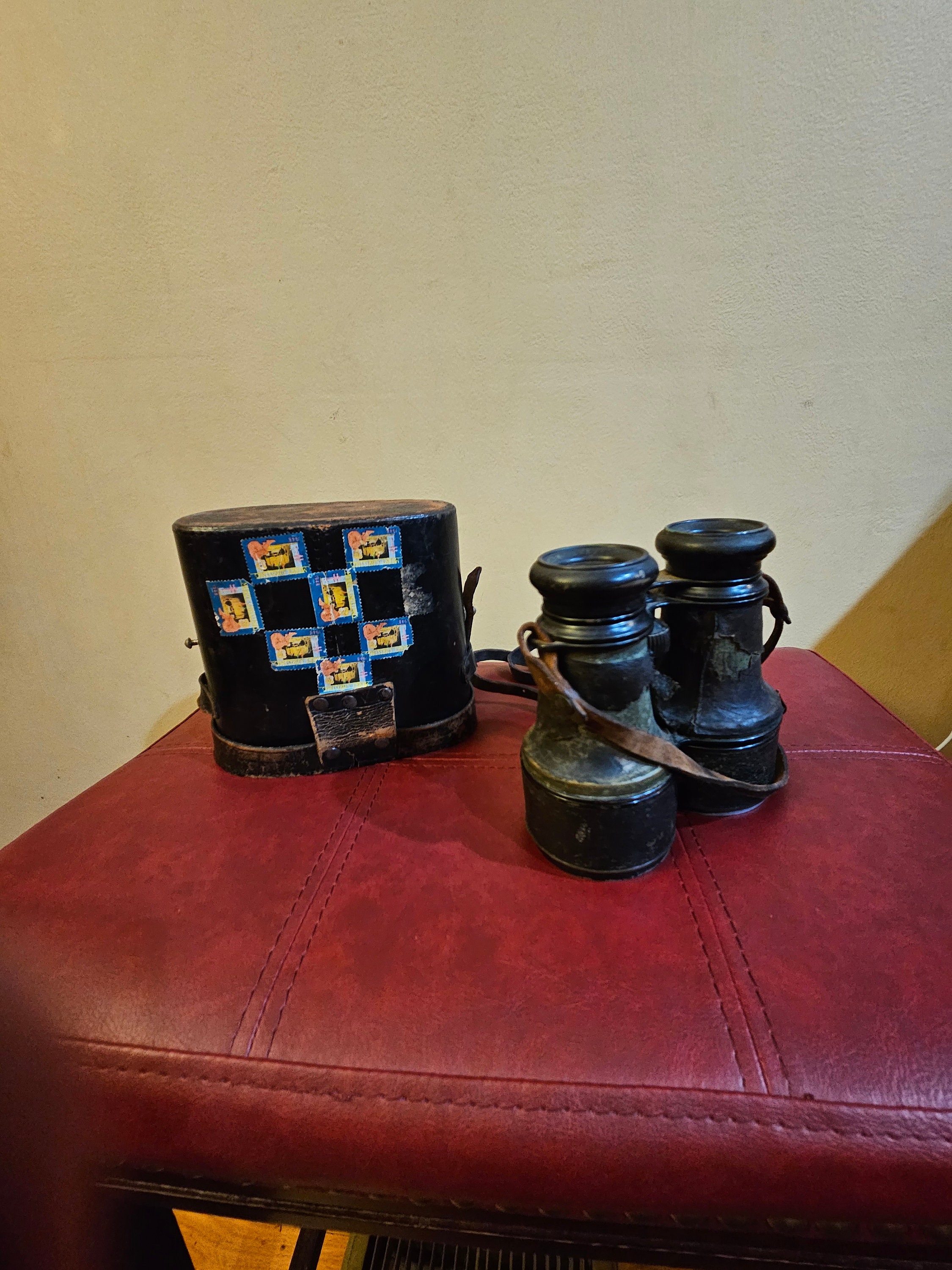 Antique Army Navy Marine & Field Glasses Binoculars- Leather Wrapped ...