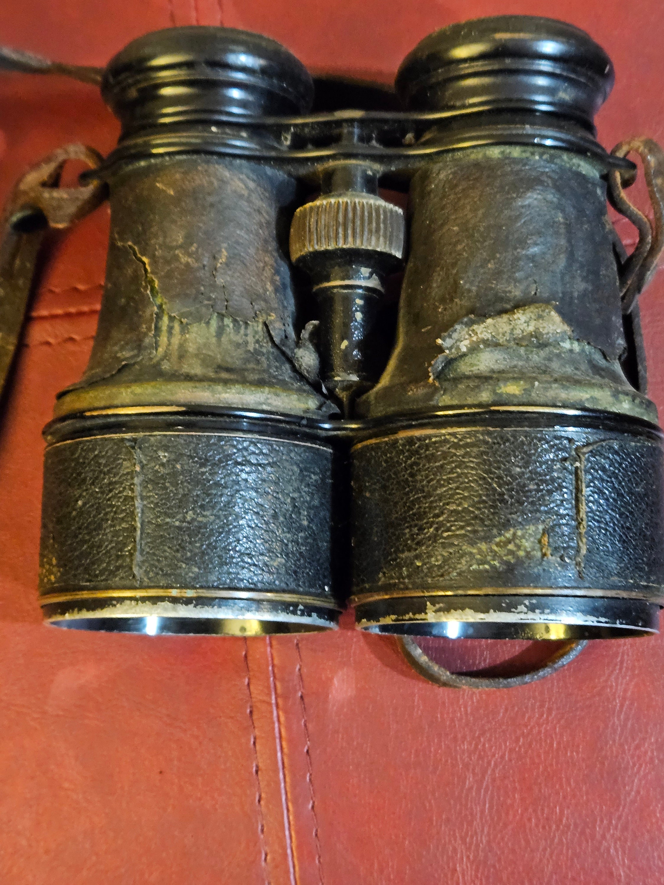 Antique Army Navy Marine & Field Glasses Binoculars- Leather Wrapped ...