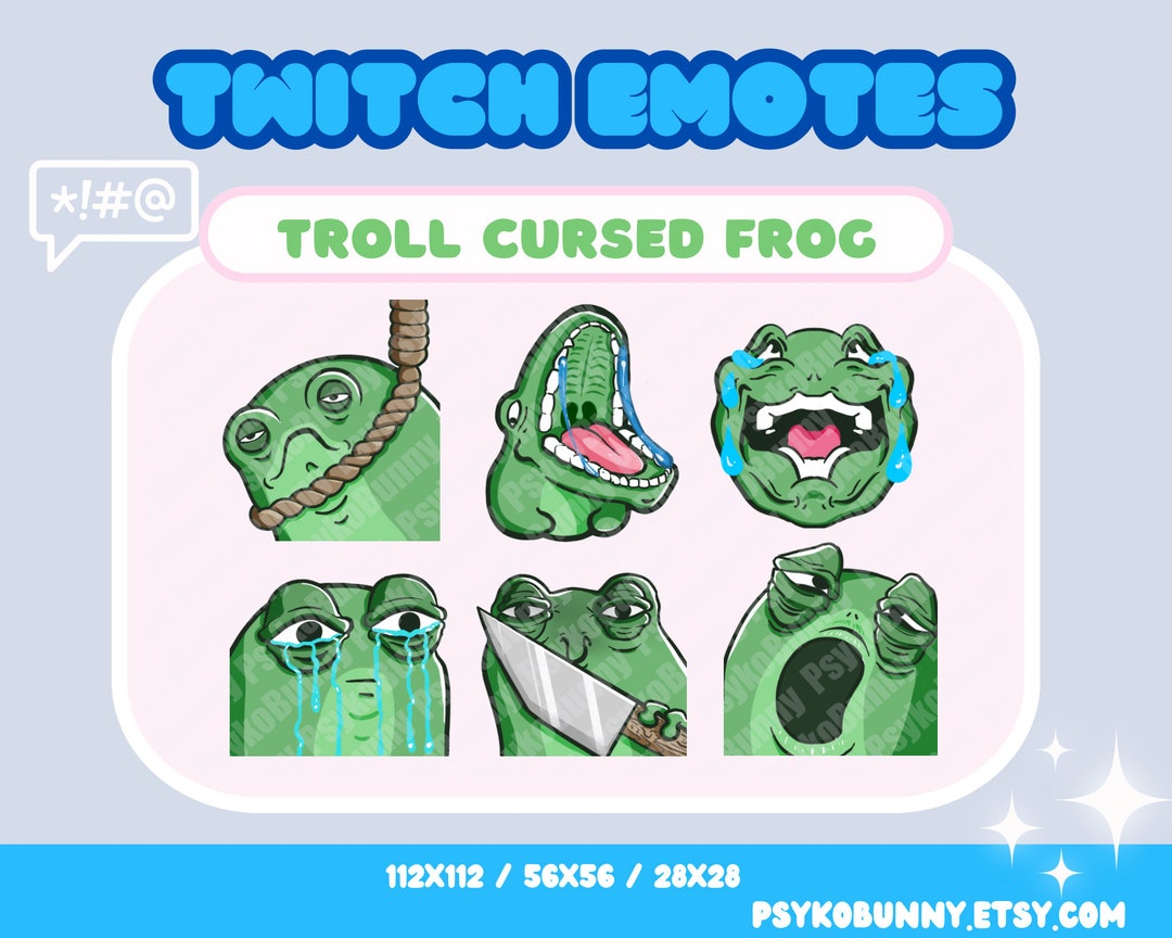 Troll Meme Cursed Frog Green Emote Twitch Youtube Discord Funny Ugly - Etsy
