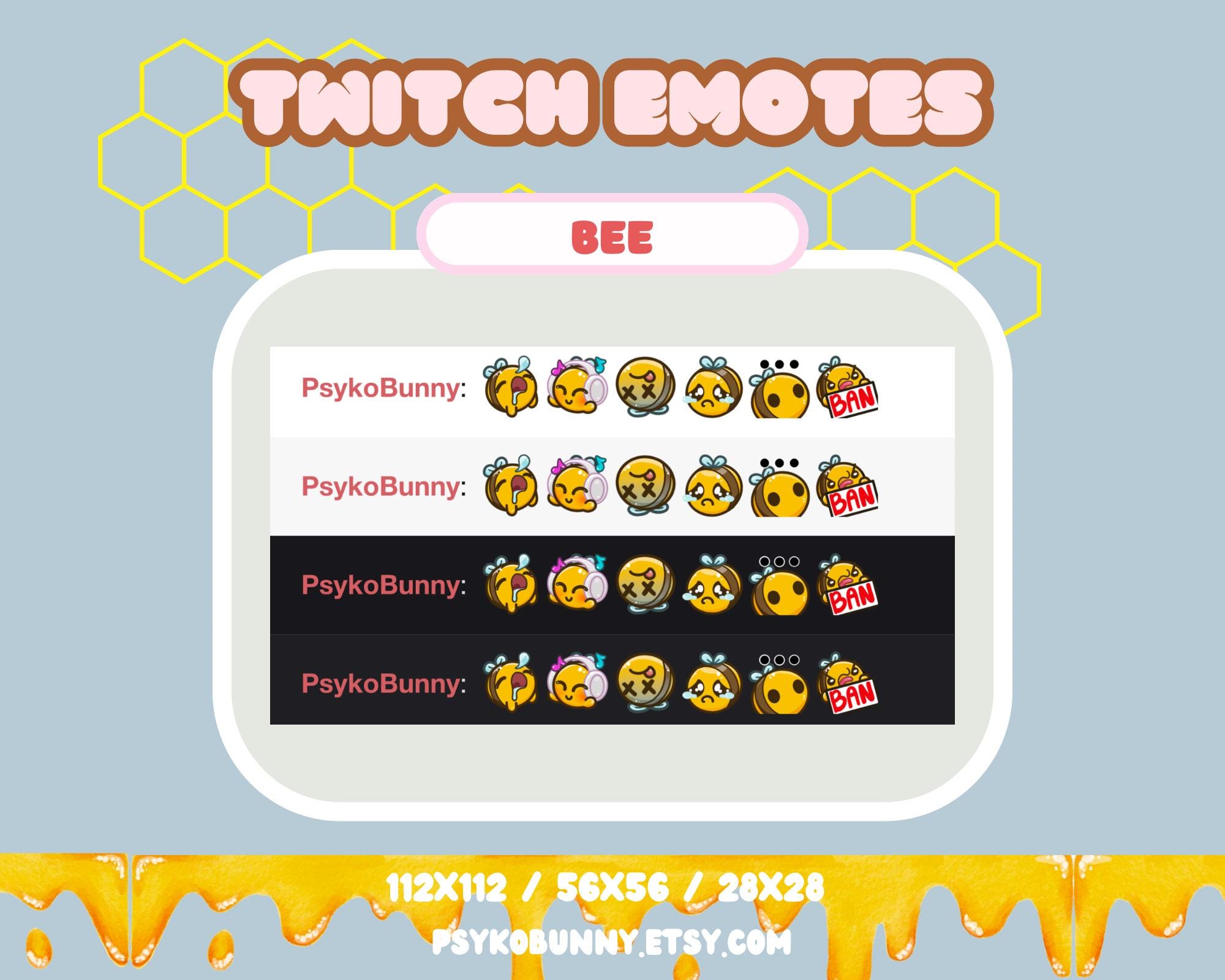 Funny Cute Bee Meme Emotes - Twitch, Discord, Cringe, Chat Stream ...