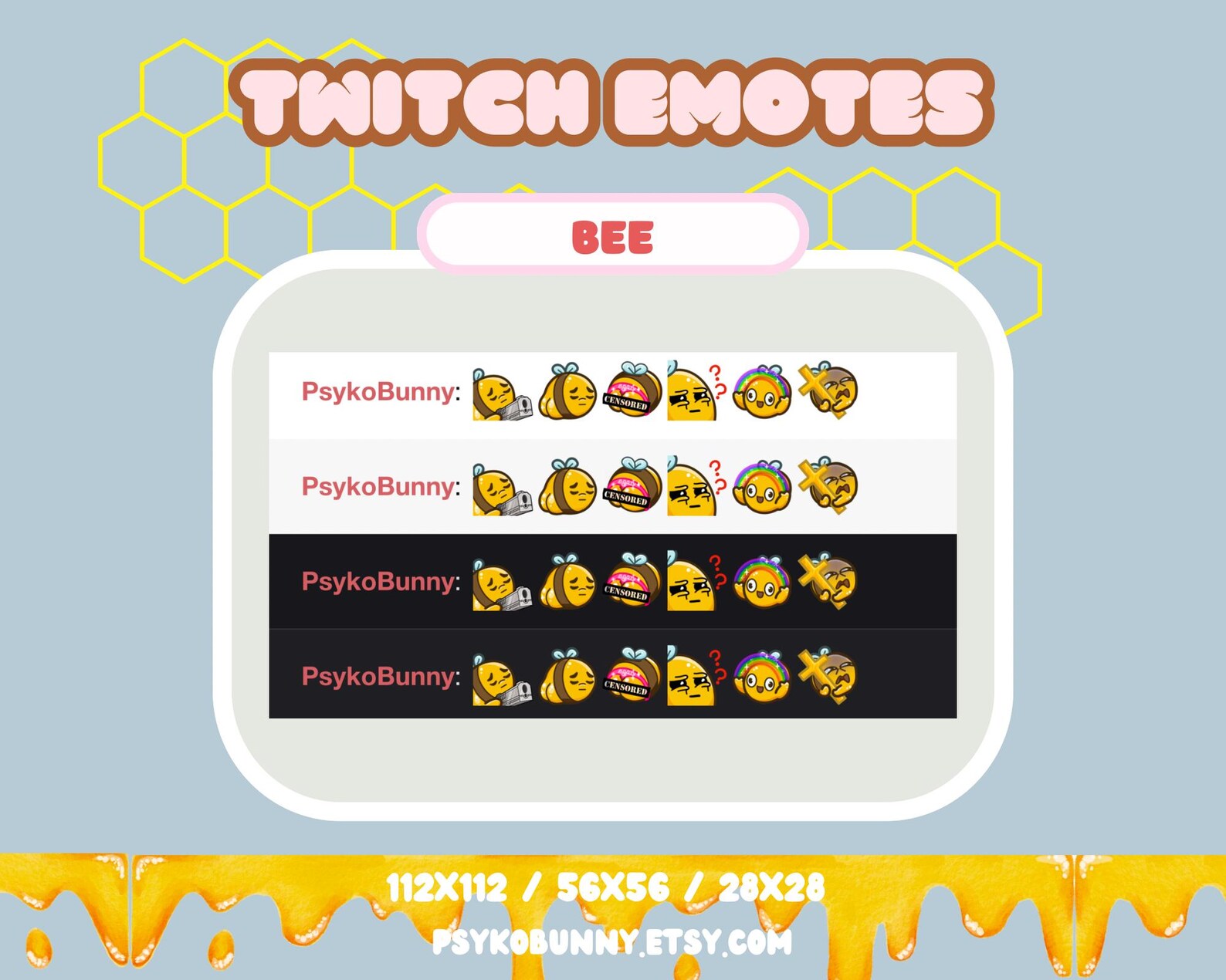 Funny Cute Bee Meme Emotes - Twitch, Discord, Cringe, Pogchamp, Digital ...