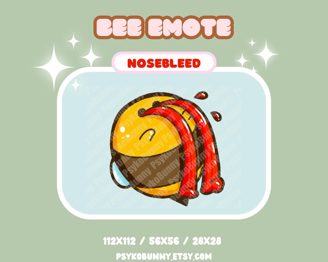 Chibi Bee Nosebleed Emote - Twitch, Discord, Youtube, Cute, Kawaii ...