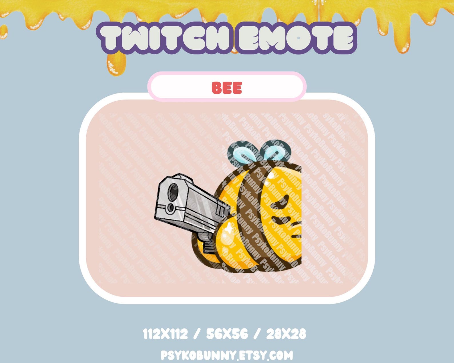 Funny Bee Booty Gun Meme Emote - Twitch, Discord, Cringe, Chat Stream ...