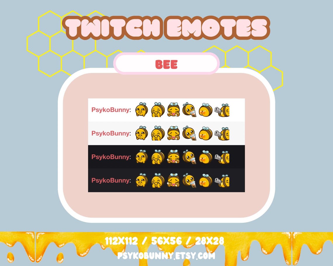 Funny Cute Bee Meme Emotes - Twitch, Discord, Cringe, Chat Stream ...