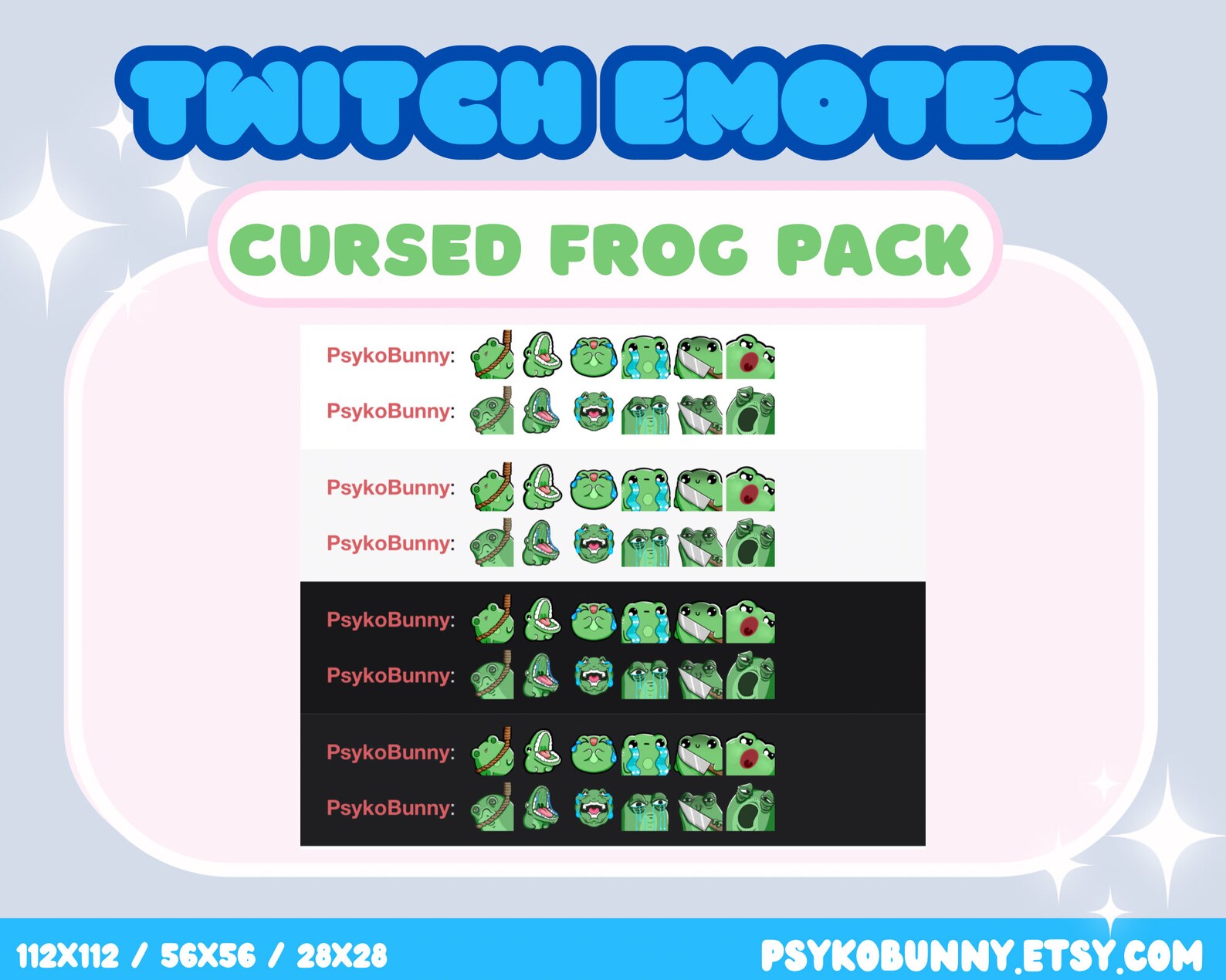 Funny Meme Frog Emote PACK Chibi & Troll Twitch, Discord, Youtube, Frog ...