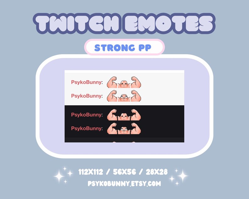 Funny Cute Strong PP Emotes - Twitch Discord Youtube Muscle / Kawaii ...
