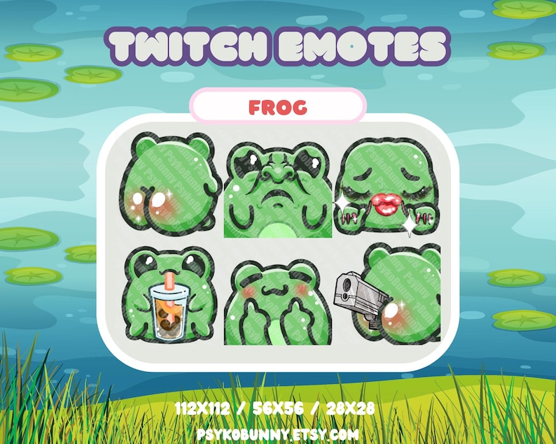 Funny Cute Frog Meme Emotes - Twitch, Discord, Cringe, Chat Stream ...