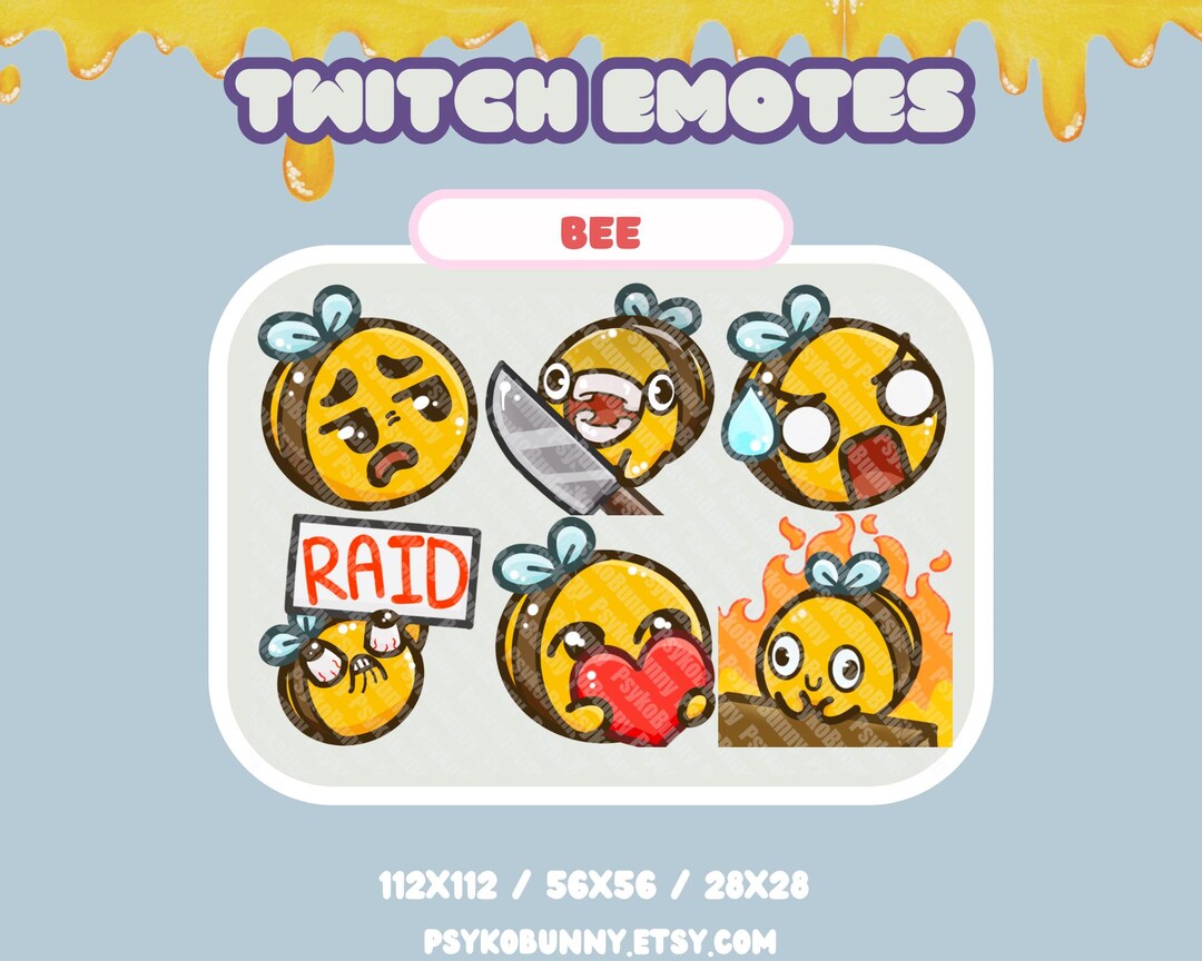 Funny Cute Bee Meme Emotes - Twitch, Discord, Cringe, Chat Stream ...