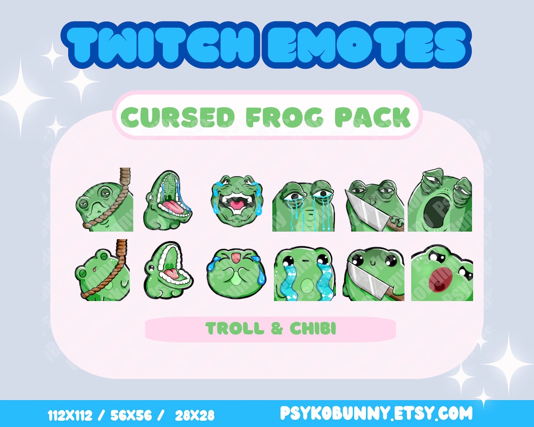 Funny Meme Frog Emote PACK Chibi & Troll - Twitch, Discord, Youtube ...