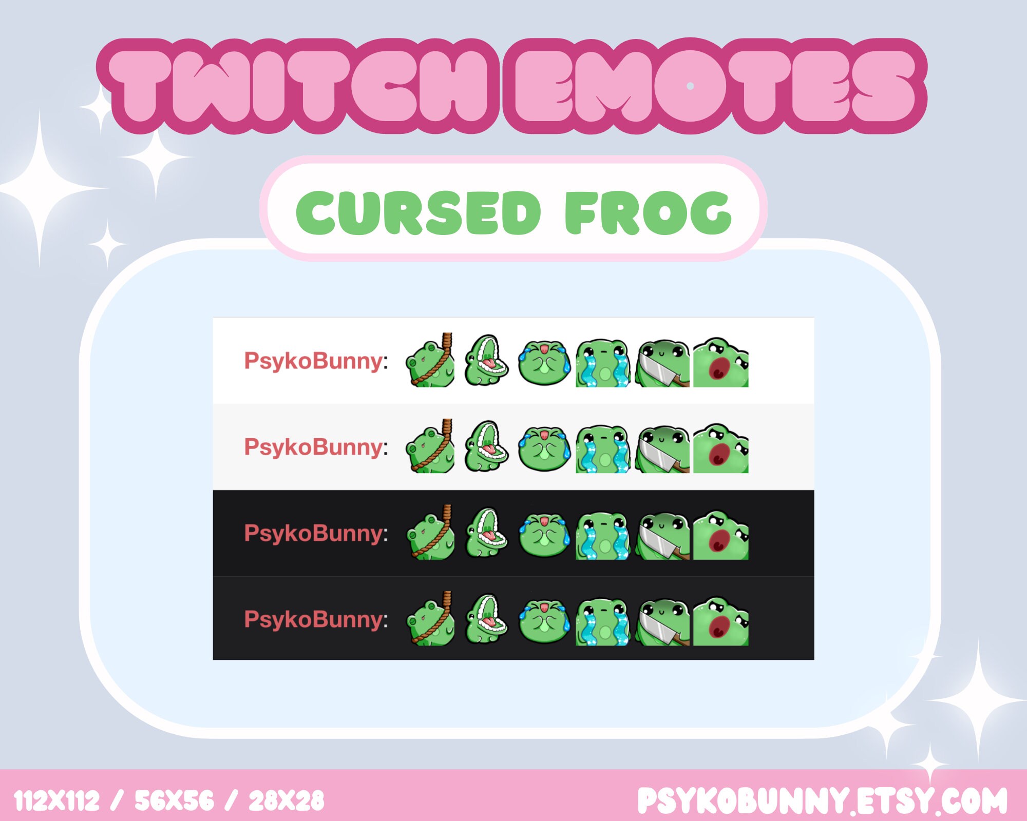 Chibi Cursed Frog Meme Emotes Twitch Youtube Discord Streaming, Digital ...
