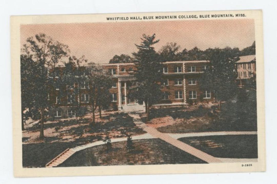 Vintage Whitfield Hall Postcard: Blue Mountain College, Mississippi ...