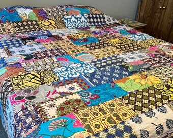 Handmade, Reversible, Patchwork Quilt, Colorful, Size King/queen 110" X ...