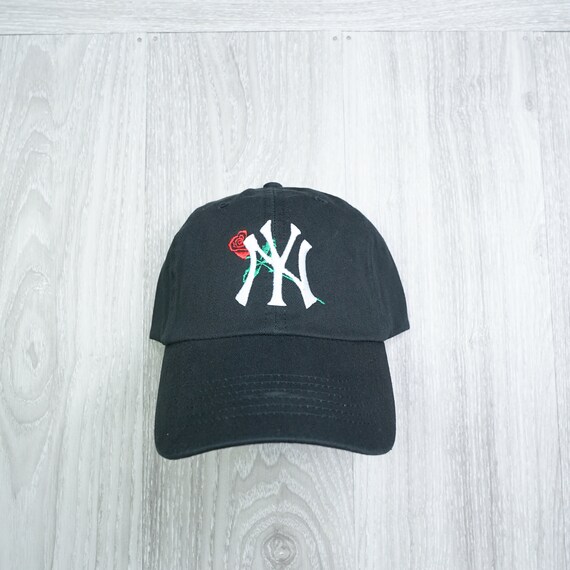 New York NY Rose Concept Black Dad Hat | Etsy