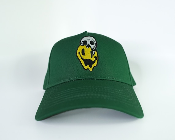 Melted Smiley Face SKULL Curved Snapback - Etsy