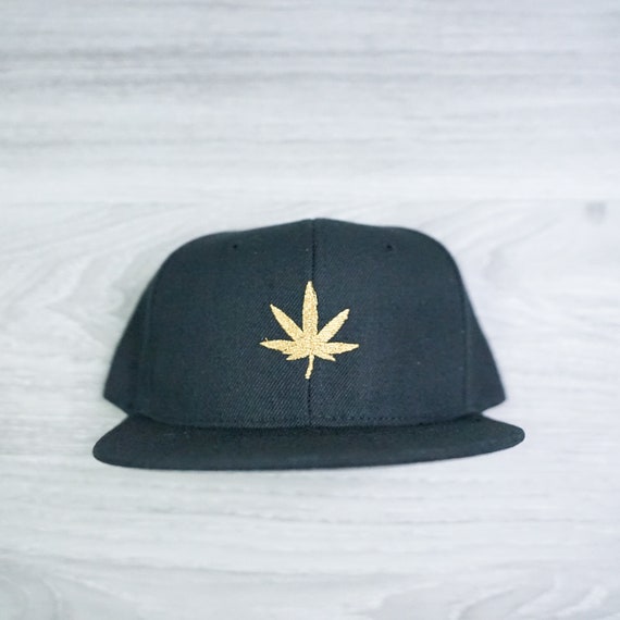 Gold Medical Leaf Black Snapback - Etsy