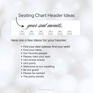 Minimalist Wedding Seating Chart Template, Elegant Wedding Seating Plan ...