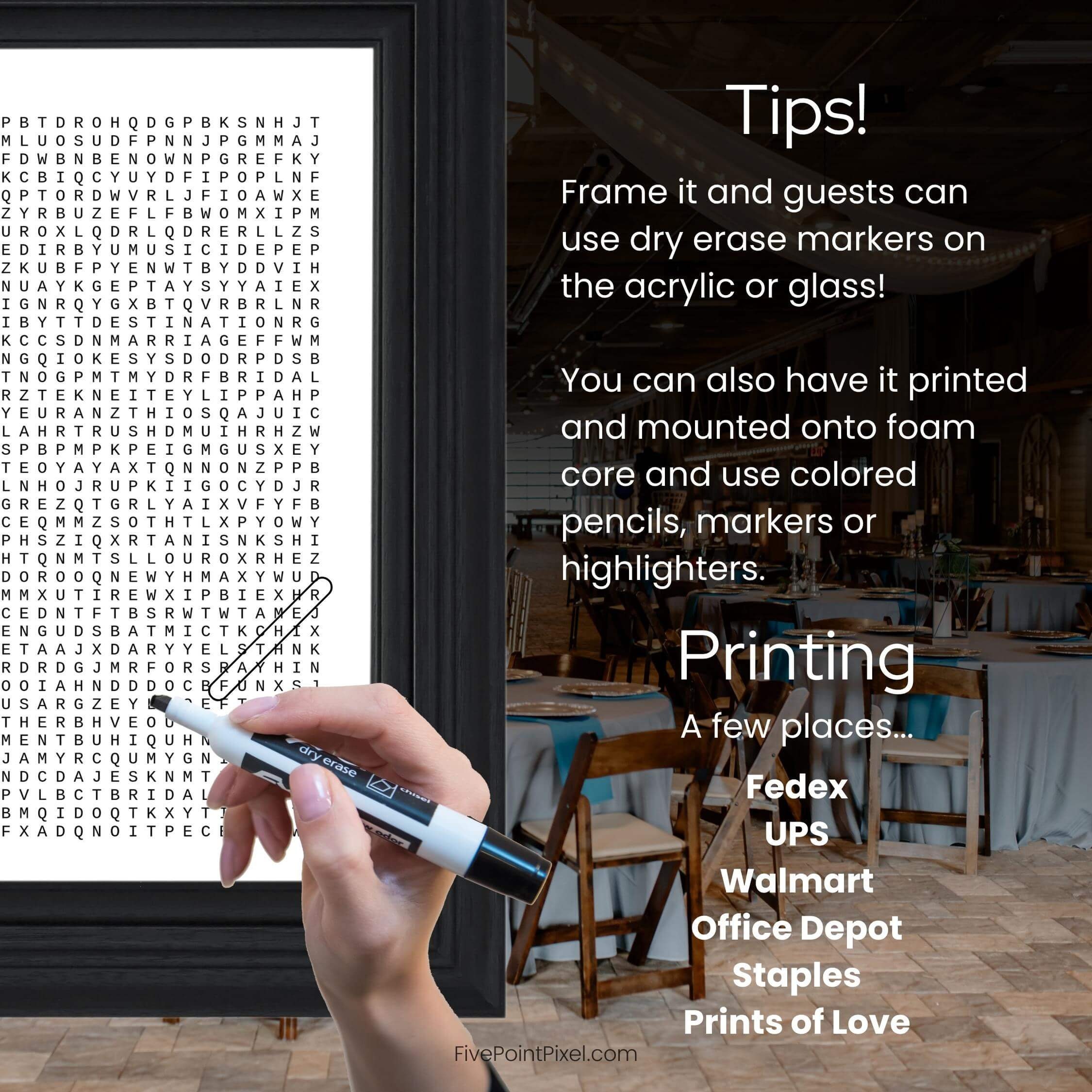 Personalized and Custom Word Search Puzzle, Activity for Weddings ...