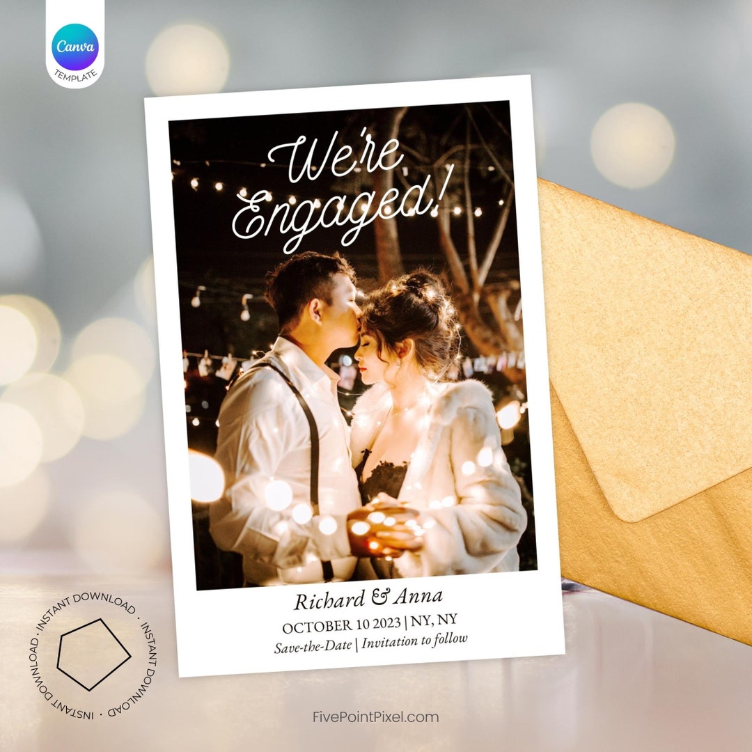 Save the Date Card Template, Printable DIY Canva Template, Fully ...