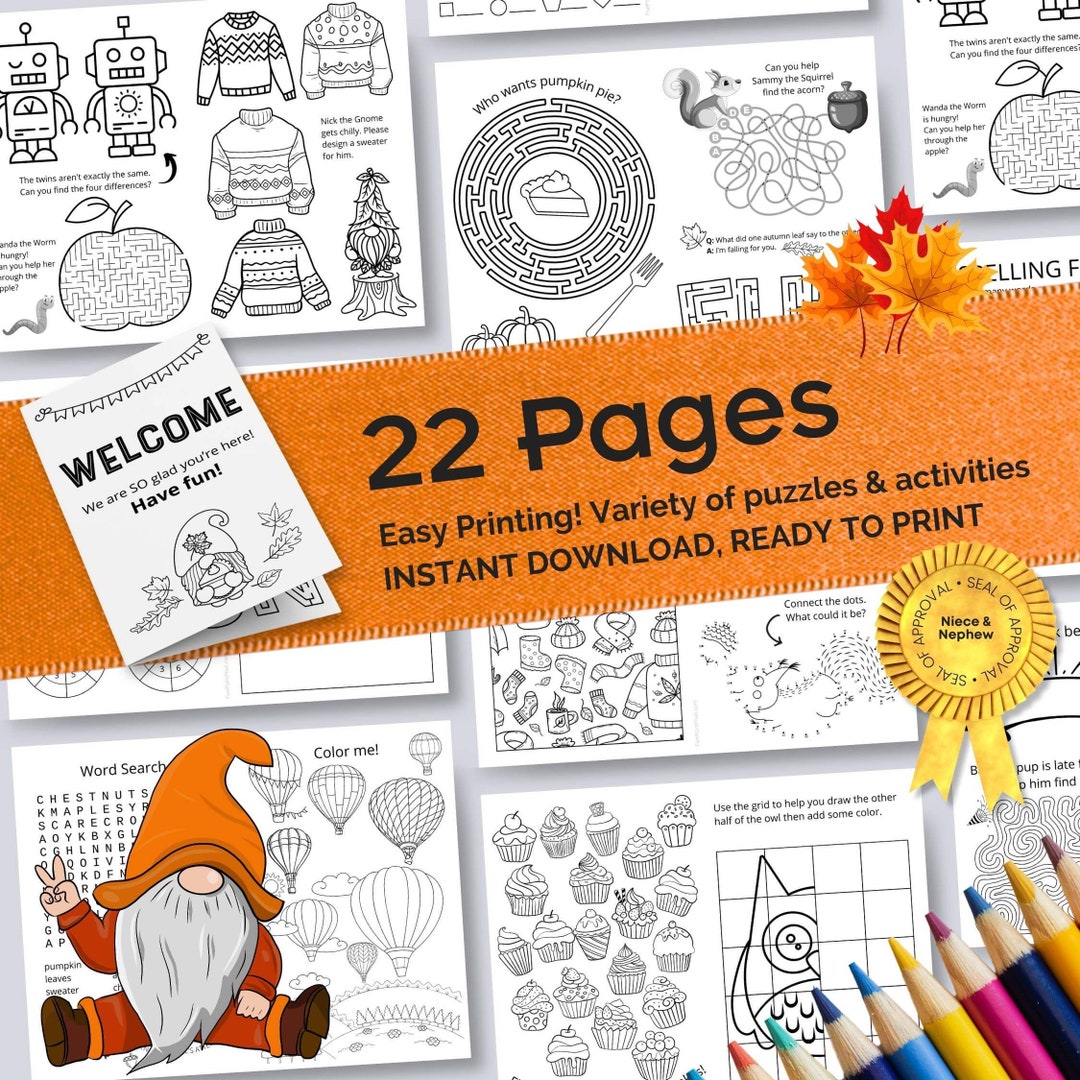 Kids Activity Book With Coloring Pages, Mazes, Puzzles and More ...
