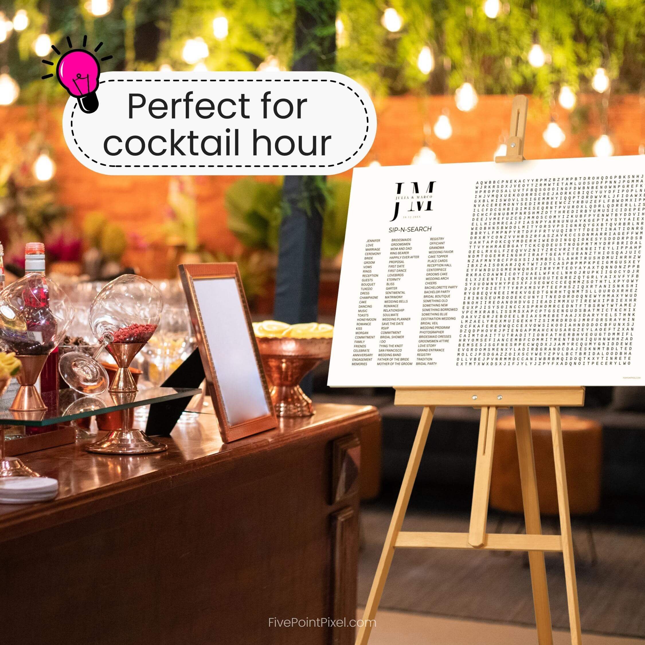 Personalized and Custom Word Search Puzzle, Activity for Weddings ...