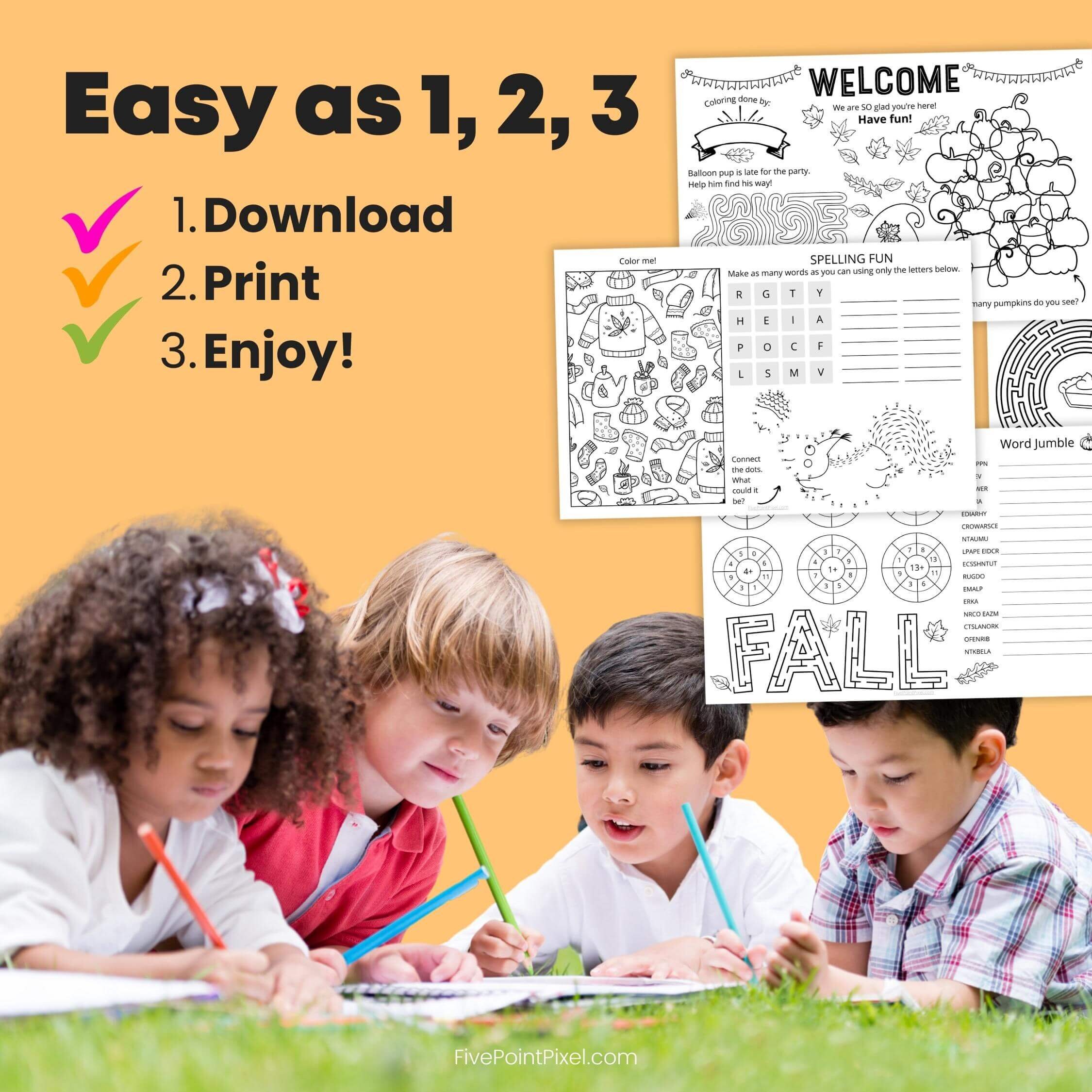 Party and Event Activity Pages for Kids, Instant Download and Printable ...