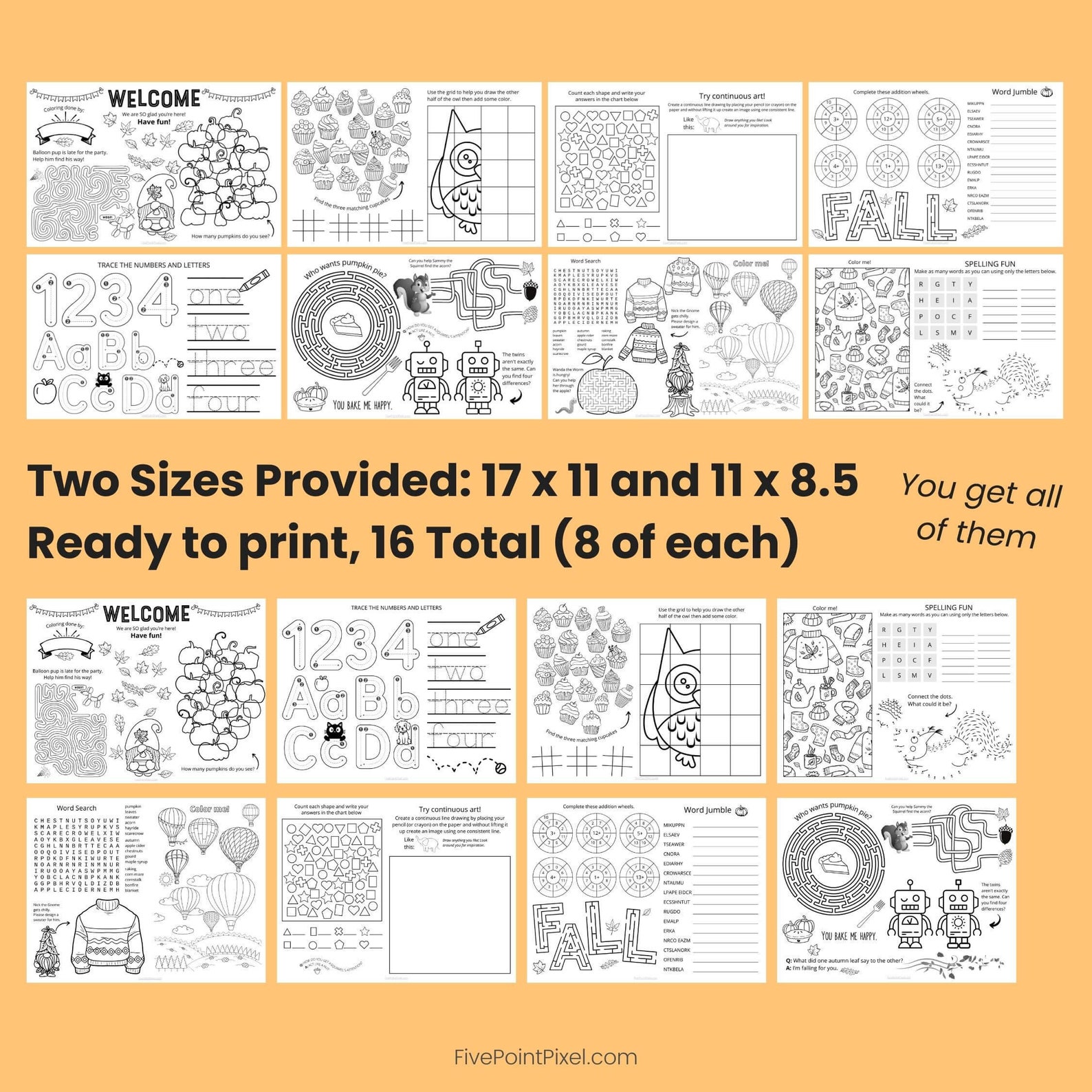 Party and Event Activity Pages for Kids, Instant Download and Printable ...
