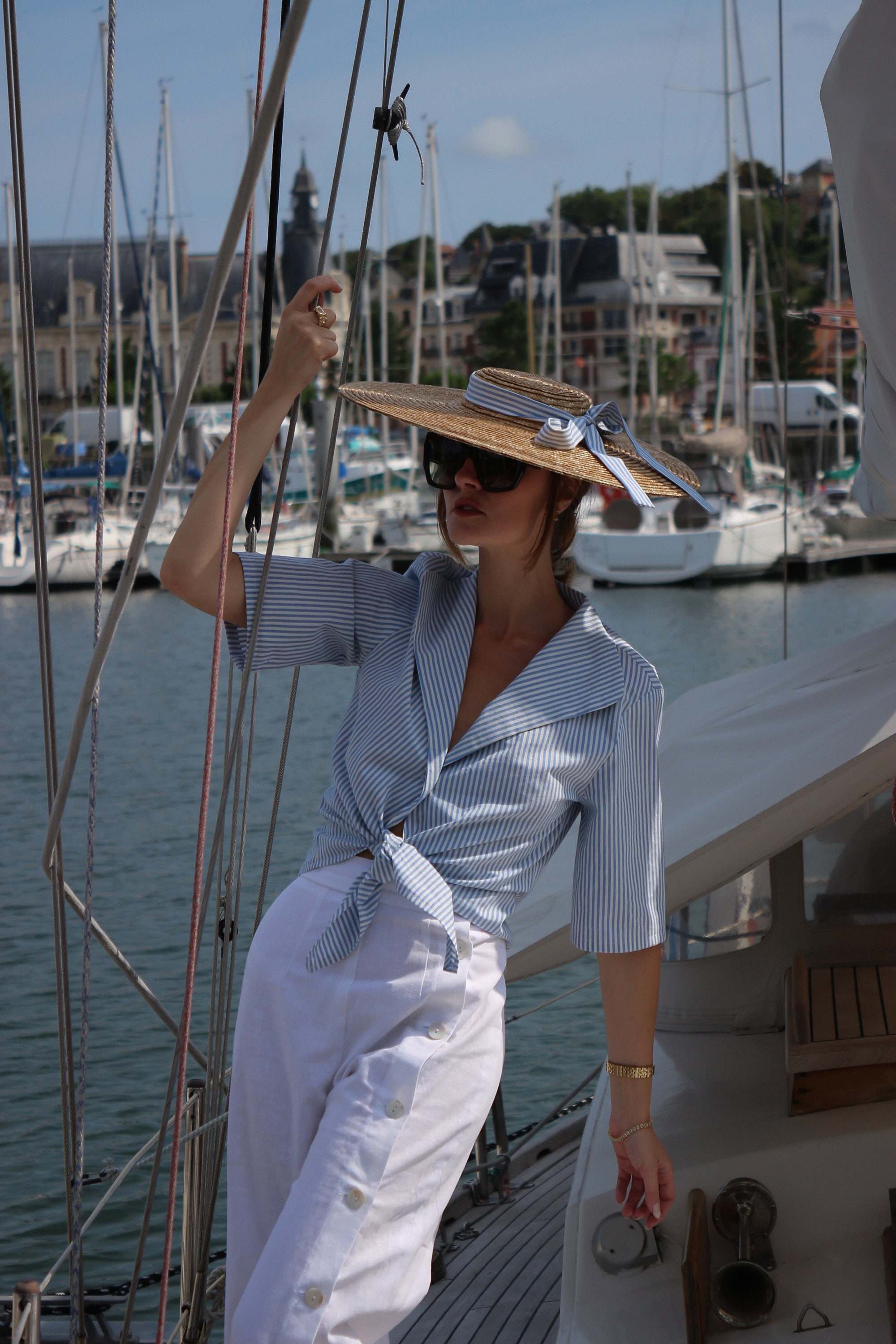 Classic Striped Navy Style Blouse - Etsy