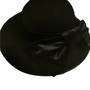 Ana Hat - A Wool Felt Cloche Style Hat With a Big Velvet Bow - Etsy