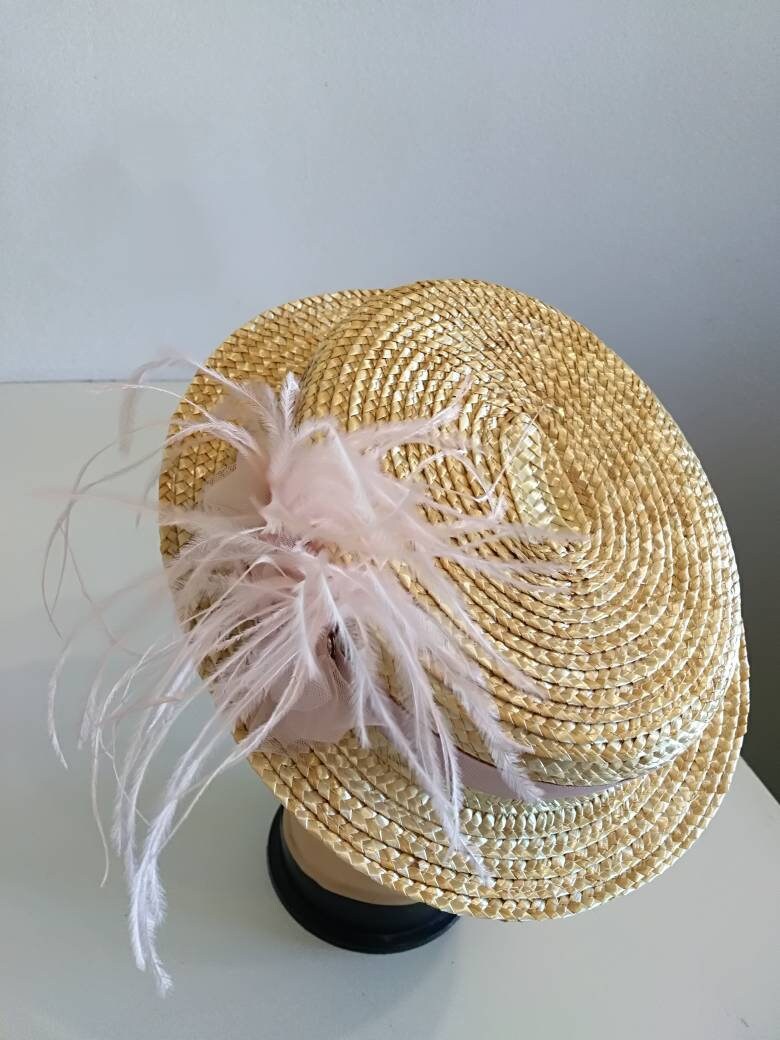 An Elegant Small Brim Edwardian Style Mini Straw Hat - Etsy