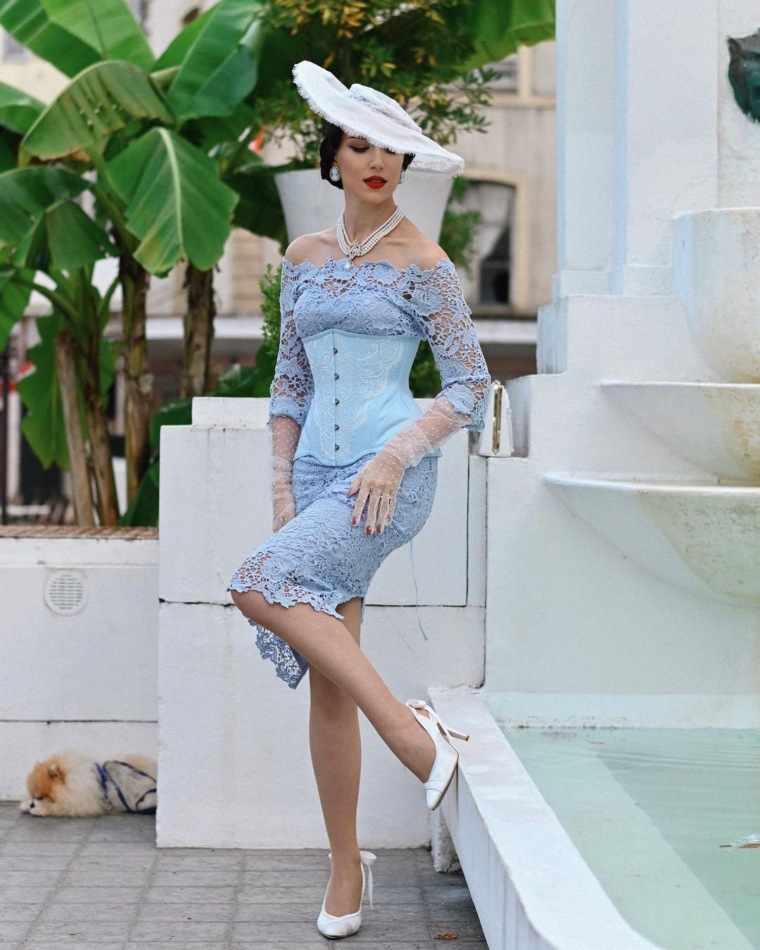 A Timeless Style Glamorous Couture White Lace Hat. Free Shipping ...