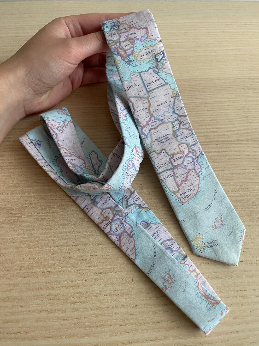 World Map Cotton Necktie, Travel Theme Wedding Tie - Etsy