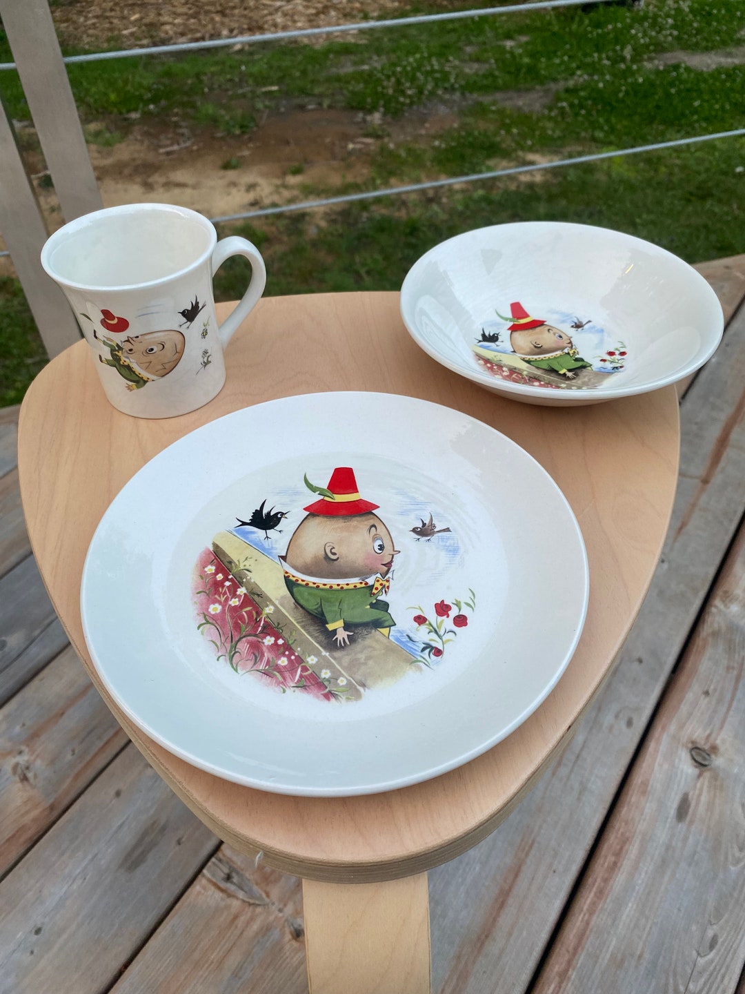 Humpty Dumpty 3 Piece Dish Set - Etsy