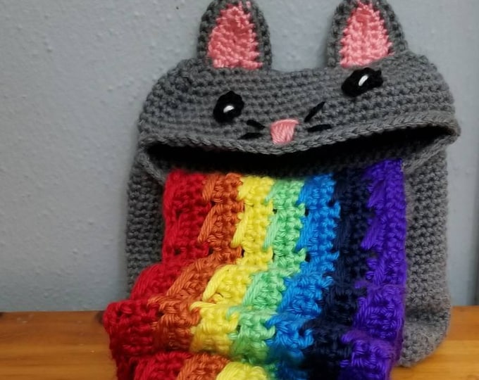 Rainbow Barf Cat Scarf - Etsy