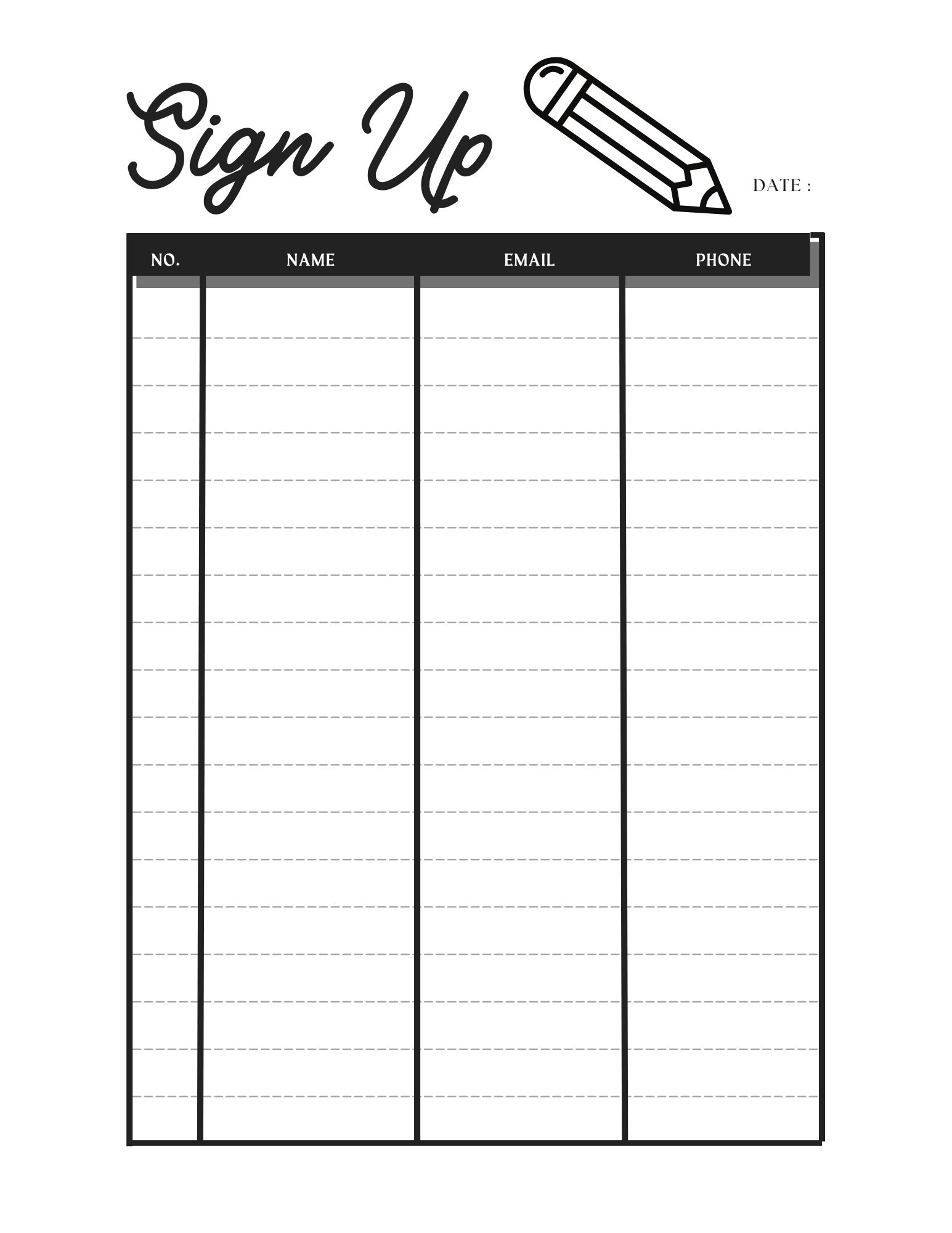 Sign up Sheet - Etsy