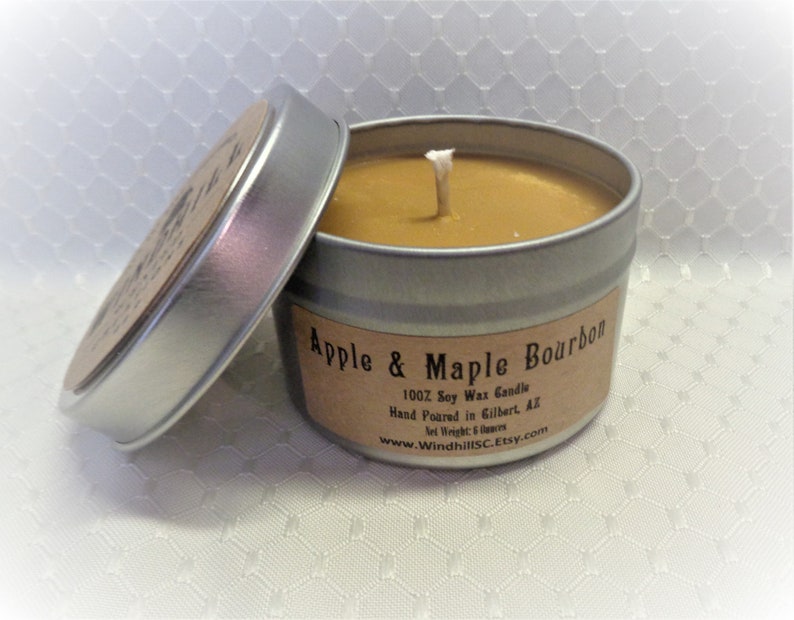 Apple & Maple Bourbon Scented Soy Candle Available in 6oz and - Etsy