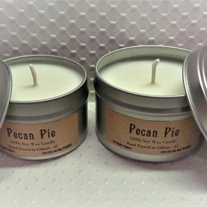Pecan Pie Scented Soy Candle in 6oz & 8oz Tins Candle Tins Aromatherapy ...